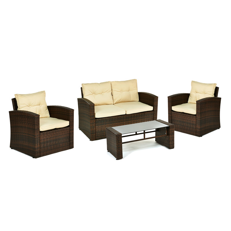 4 seater rattan set store